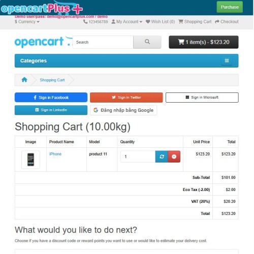 OpenCart - Social Login — Facebook, Google, Twitter, Microsoft, LinkedIn