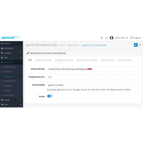OpenCart - Gemini AI Content Suite