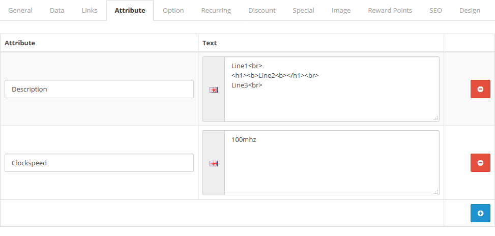 OpenCart - Simple HTML Attributes