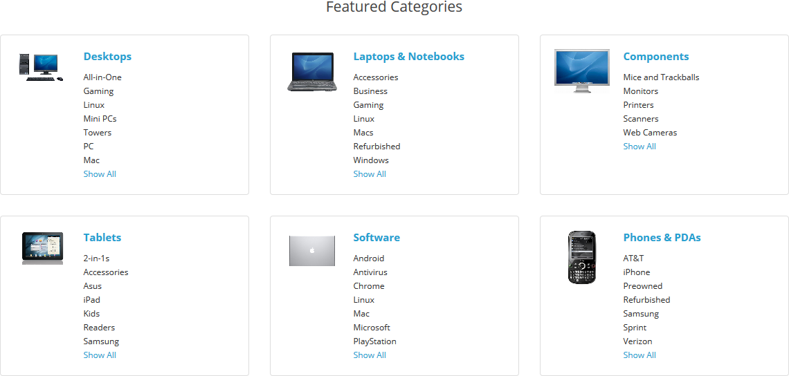 OpenCart - Featured Categories