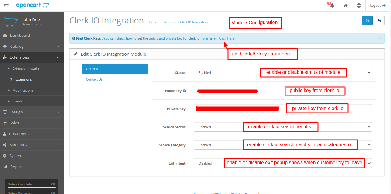 OpenCart - Clerk IO Integration