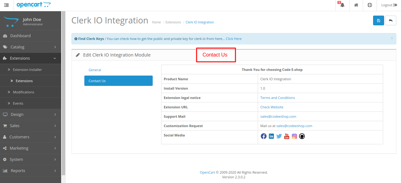 OpenCart - Clerk IO Integration
