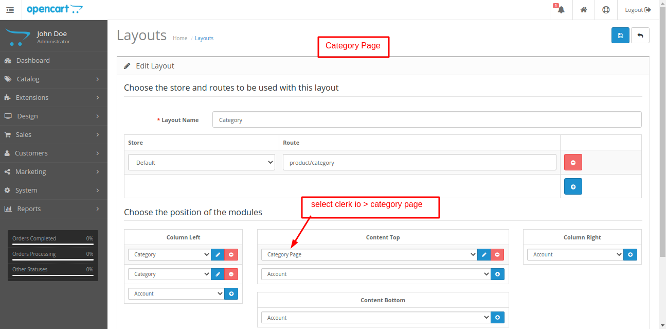 OpenCart - Clerk IO Integration