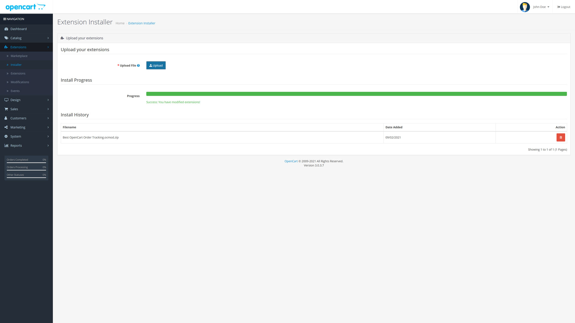 OpenCart - Best OpenCart Order Tracking for OC3