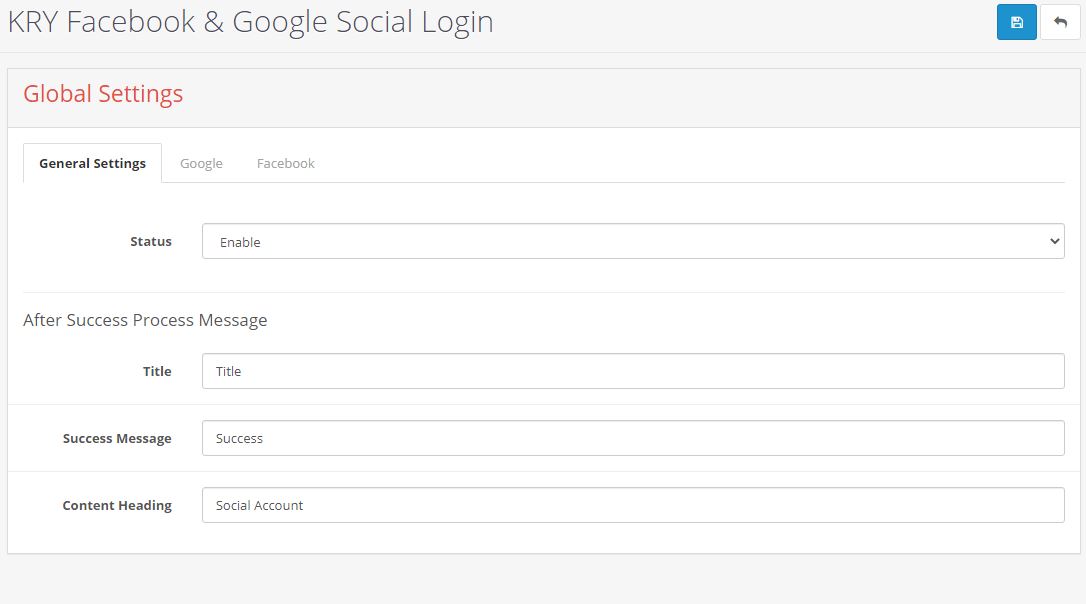 OpenCart One Click Social Login Facebook Google