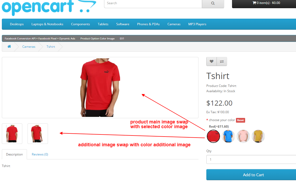 OpenCart - Product Option Color Image