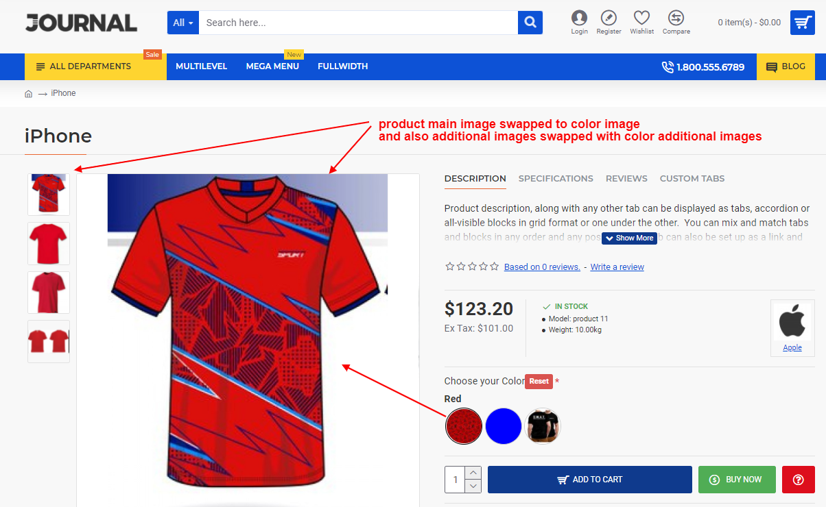 OpenCart - Product Option Color Image