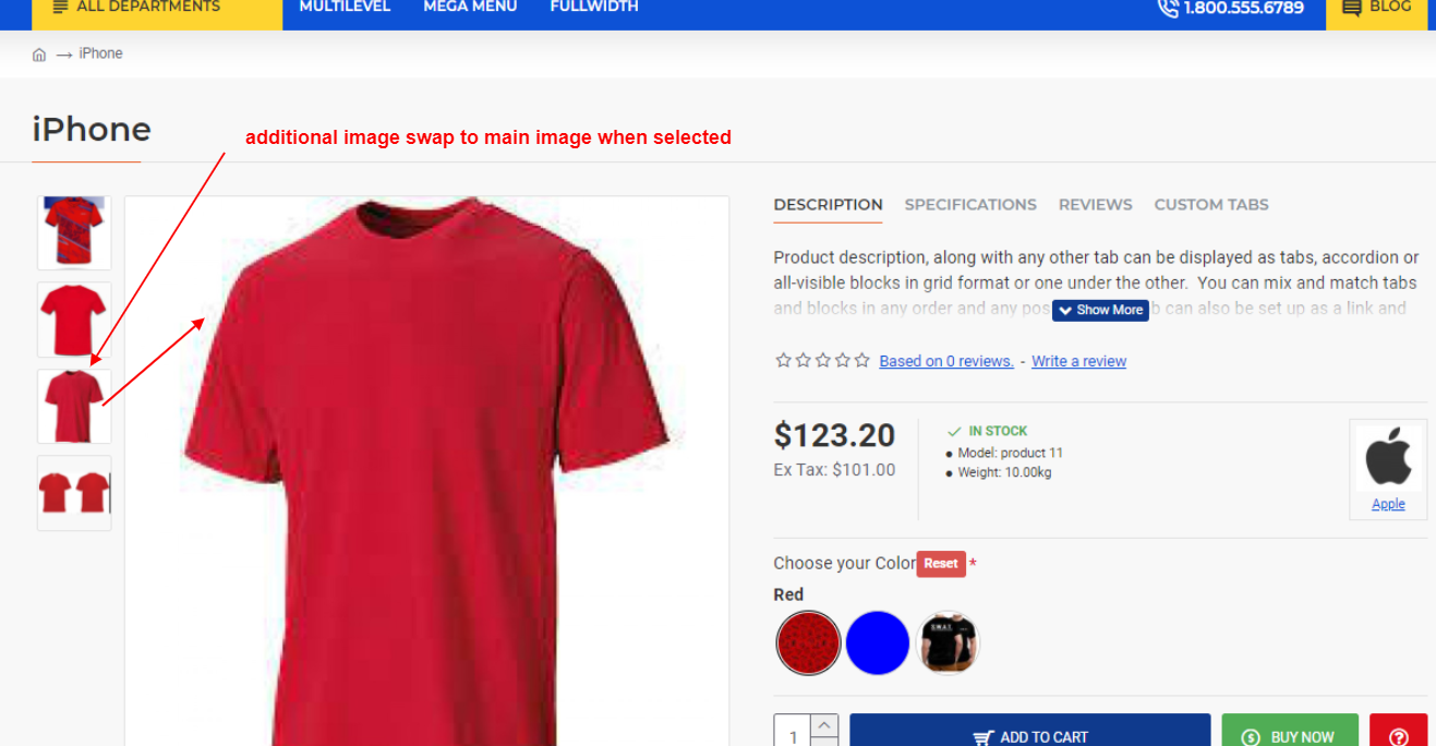 OpenCart - Product Option Color Image
