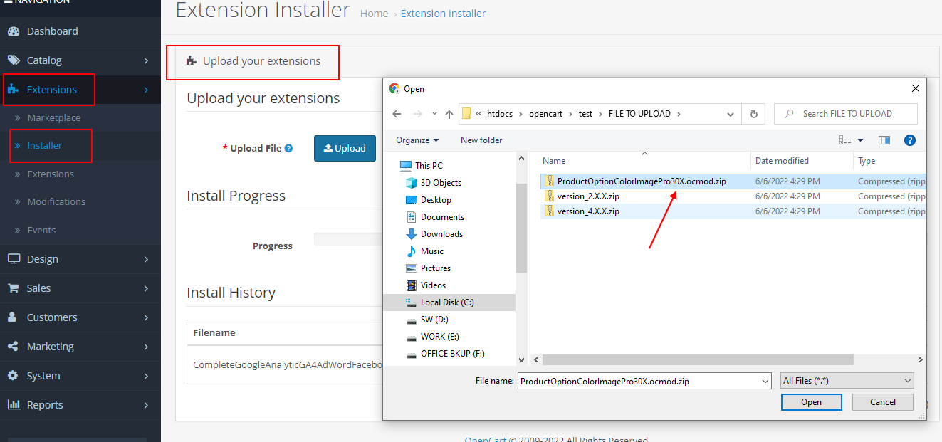 OpenCart - Product Option Color Image Pro