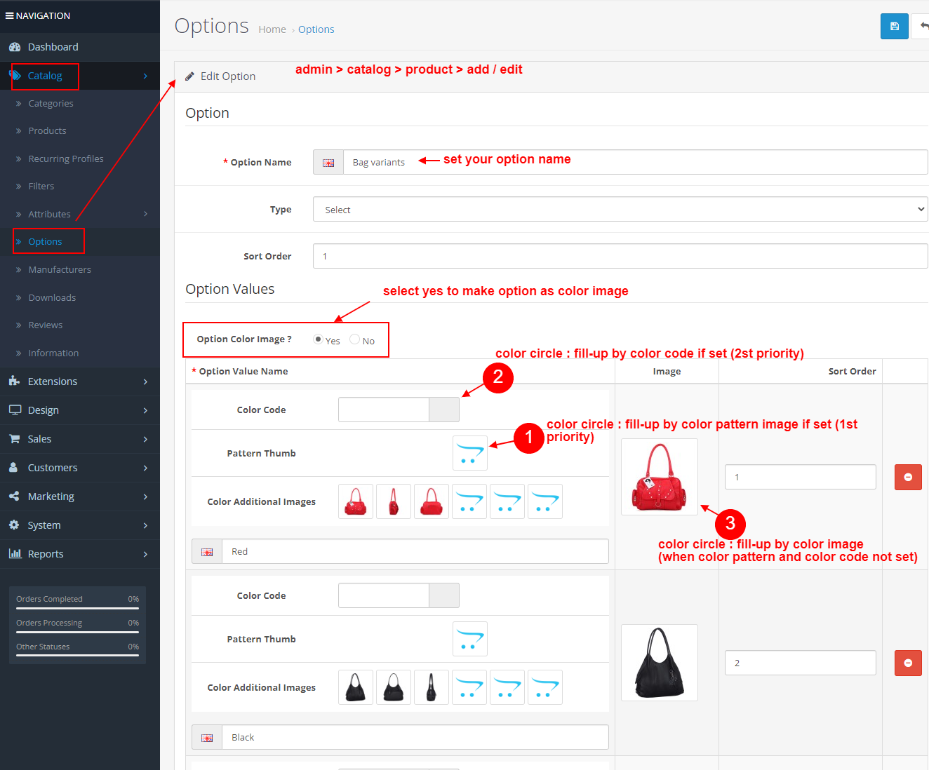 OpenCart - Product Option Color Image Pro
