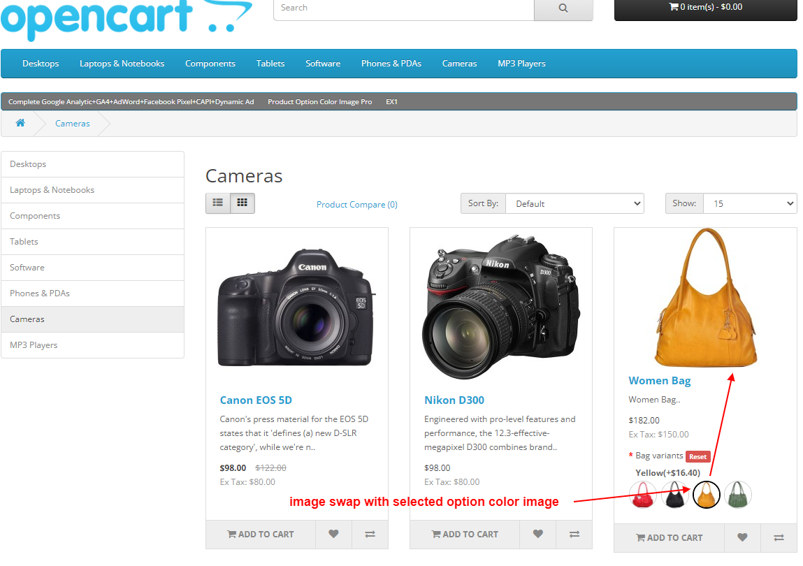 OpenCart - Product Option Color Image Pro