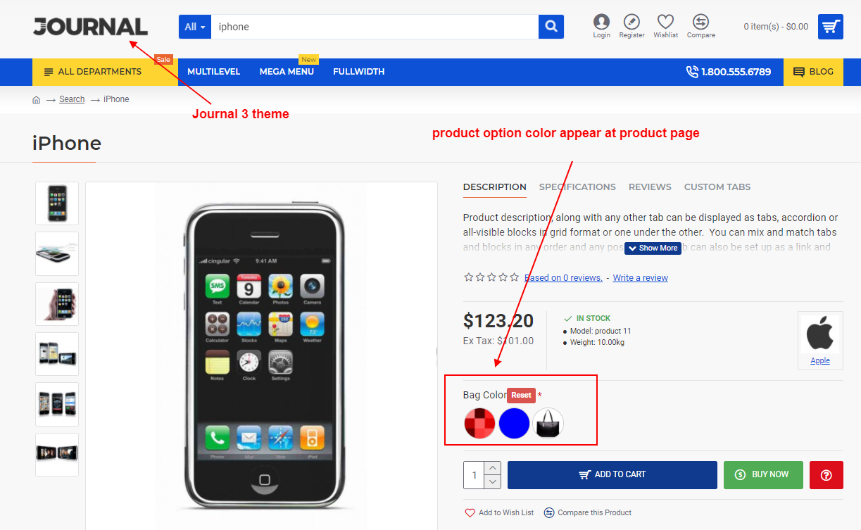 OpenCart - Product Option Color Image Pro