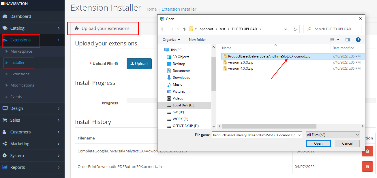 OpenCart - Product Based Delivery Date And Time Slot