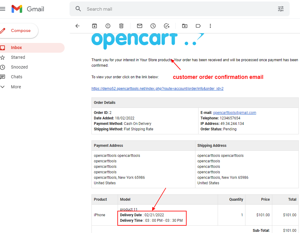 OpenCart - Product Based Delivery Date And Time Slot