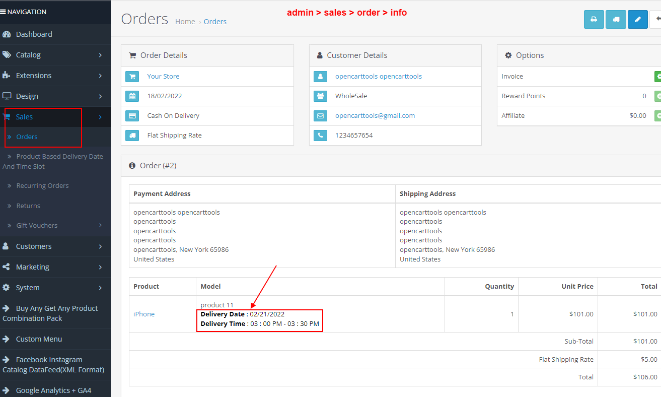 OpenCart - Product Based Delivery Date And Time Slot