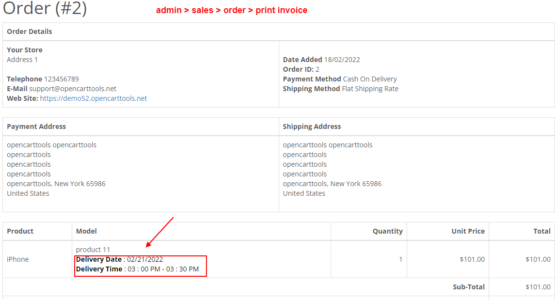 OpenCart - Product Based Delivery Date And Time Slot