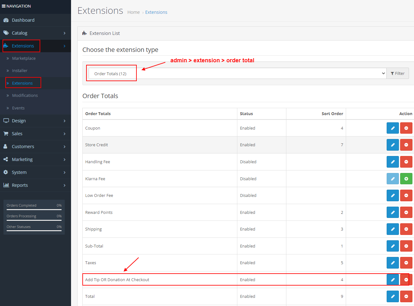 OpenCart - Add Tip OR Donation At Checkout