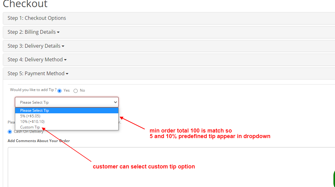 OpenCart - Add Tip OR Donation At Checkout
