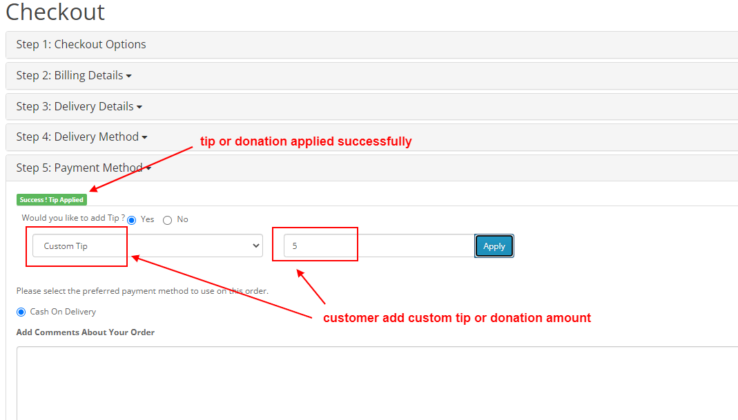 OpenCart - Add Tip OR Donation At Checkout