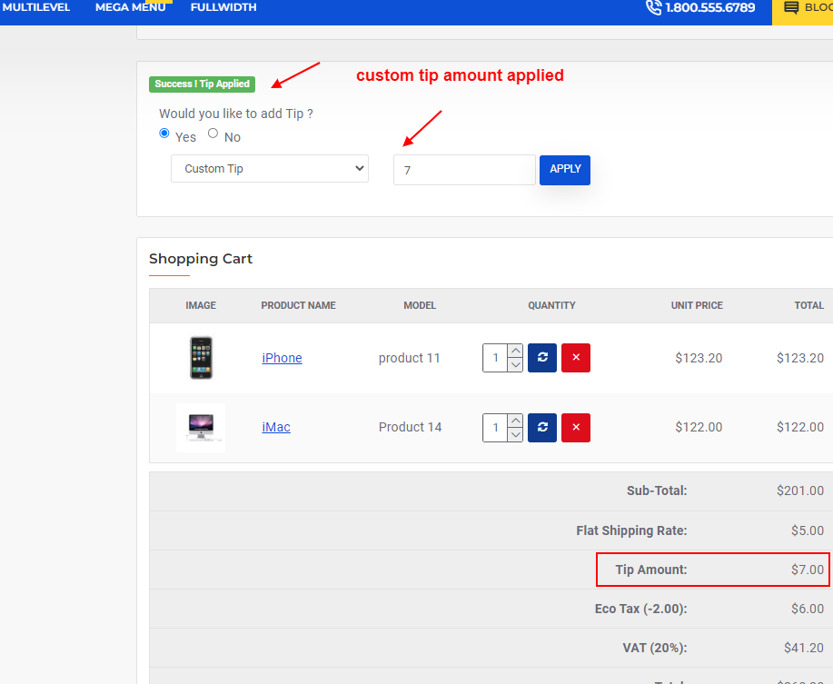 OpenCart - Add Tip OR Donation At Checkout