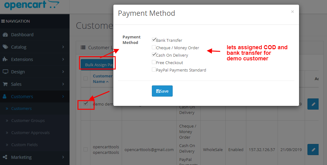 OpenCart - Payment Method By Customer