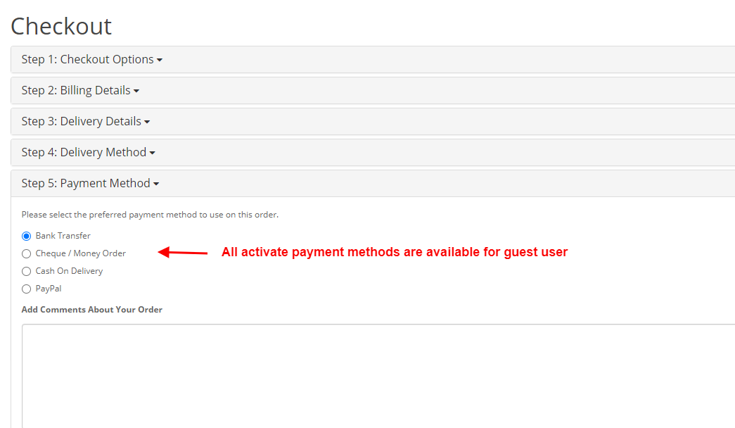 OpenCart - Payment Method By Customer