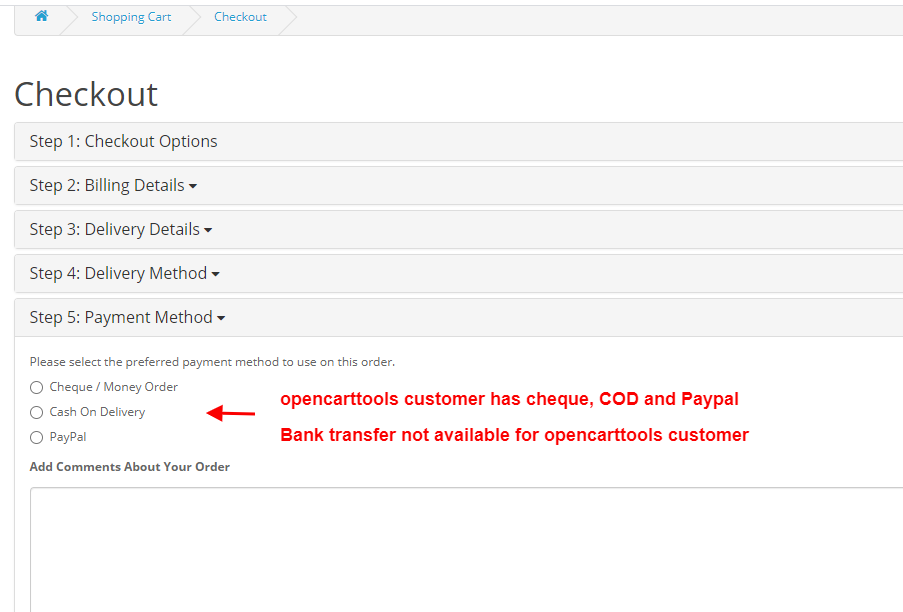 OpenCart - Payment Method By Customer