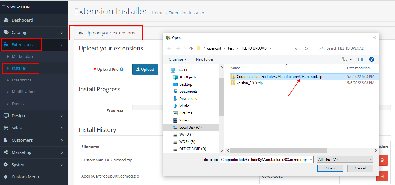 OpenCart - Coupon Include - Exclude By Manufacturer