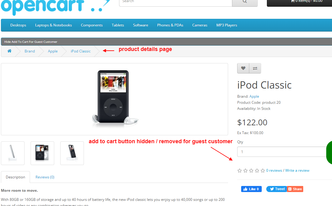 OpenCart - Hide Add To Cart For Guest Customer