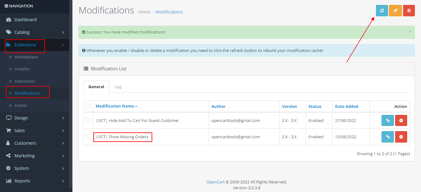 OpenCart - Show Missing Orders