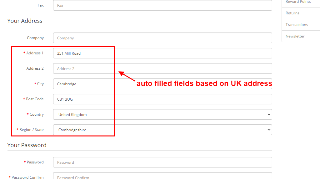 OpenCart - Google Address Autocomplete