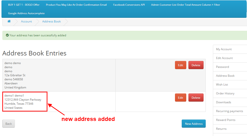 OpenCart - Google Address Autocomplete