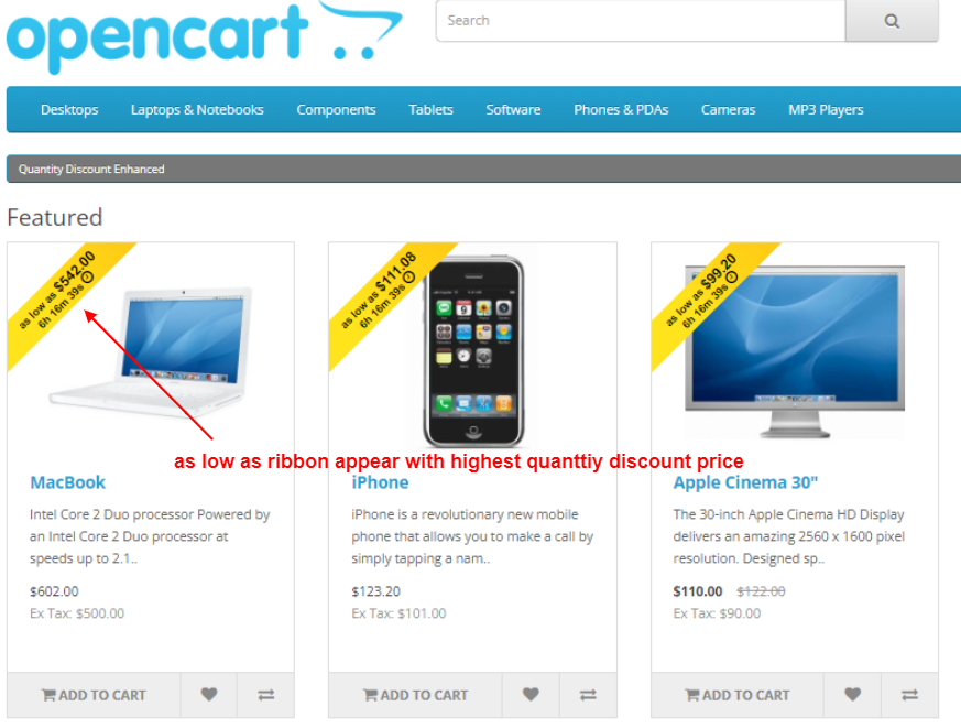 OpenCart - Quantity Discount Enhanced