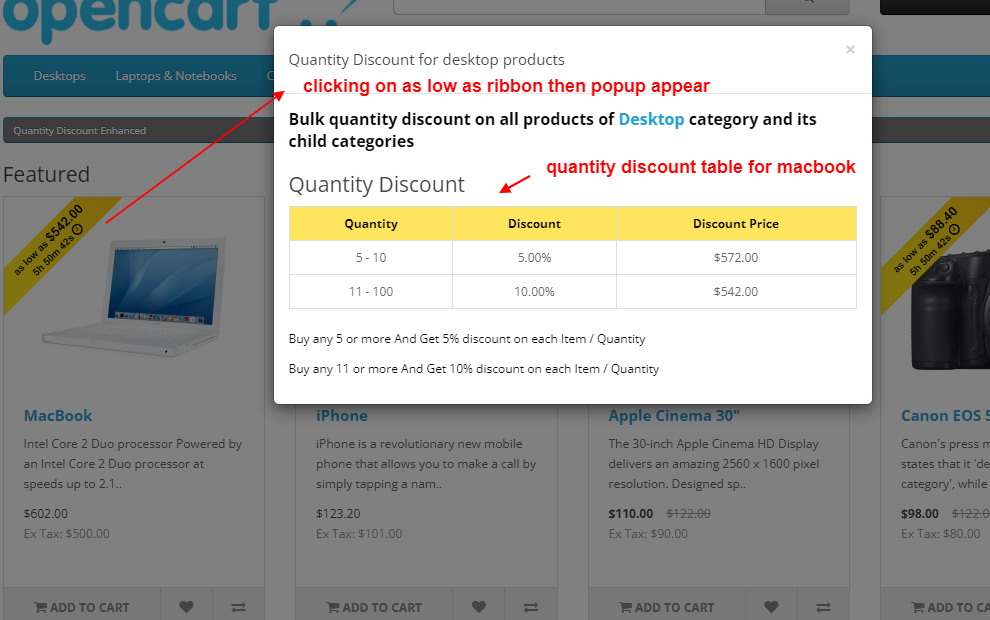 OpenCart - Quantity Discount Enhanced