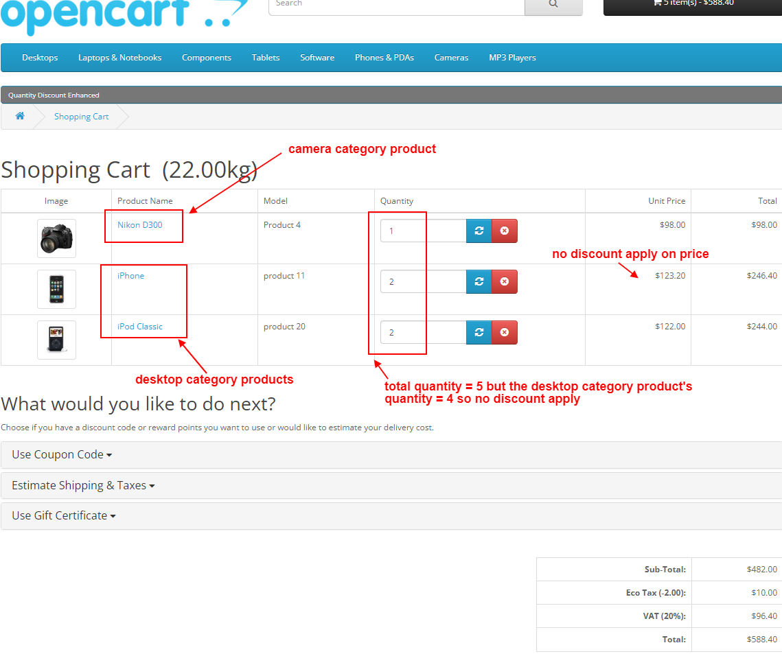 OpenCart - Quantity Discount Enhanced