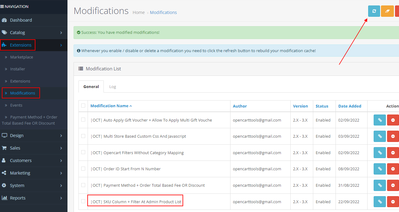 OpenCart - SKU Column + Filter At Admin Product List