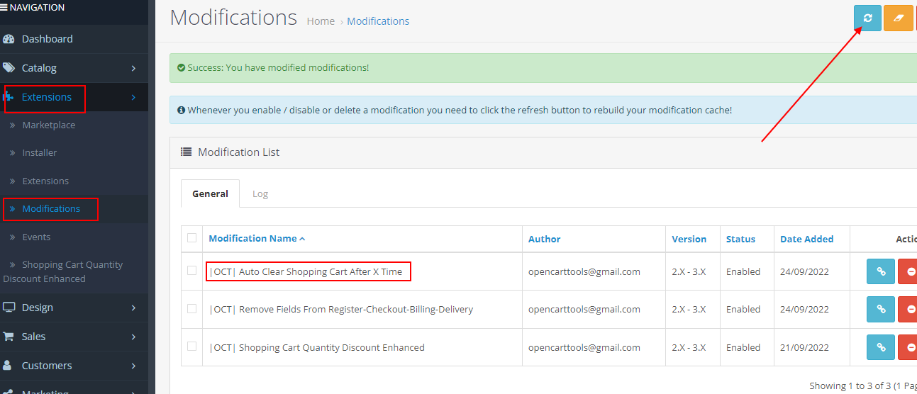 OpenCart - Auto Clear Shopping Cart After X Time