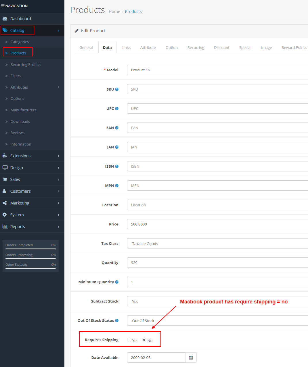 OpenCart - Hide Price + Add To Cart Button When No Requires Shipping