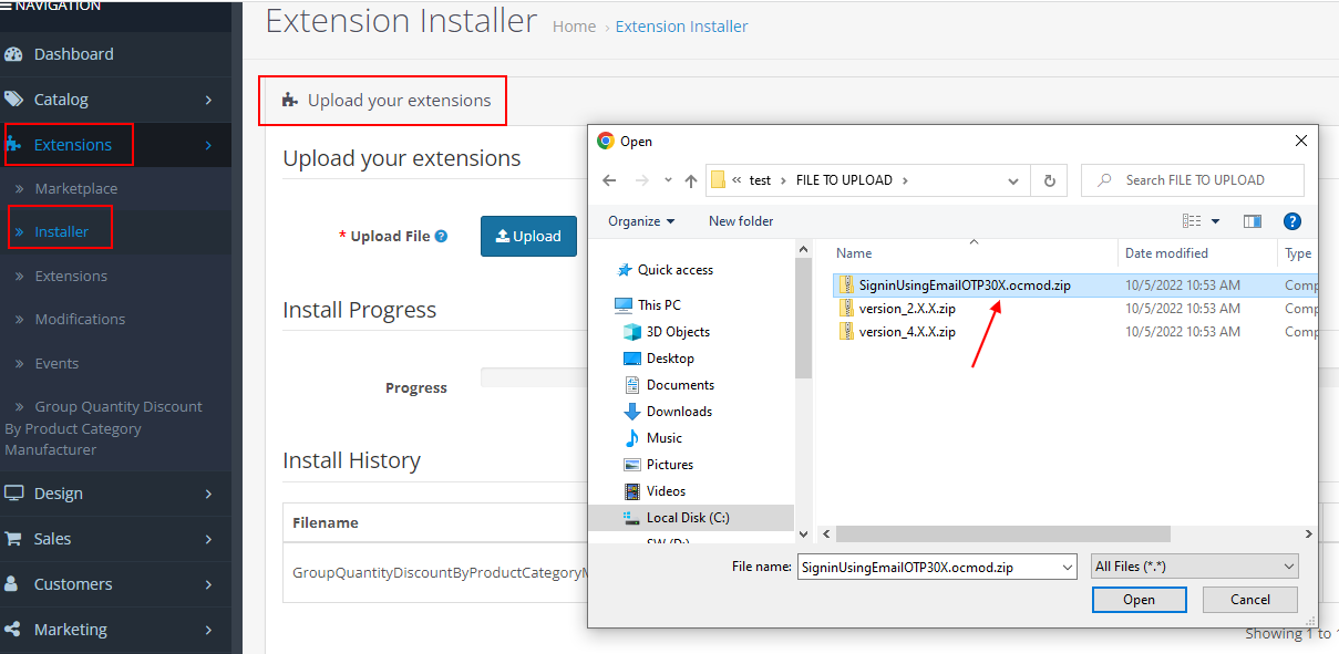 OpenCart - Signin Using Email OTP OpenCart - Signin Using Email OTP