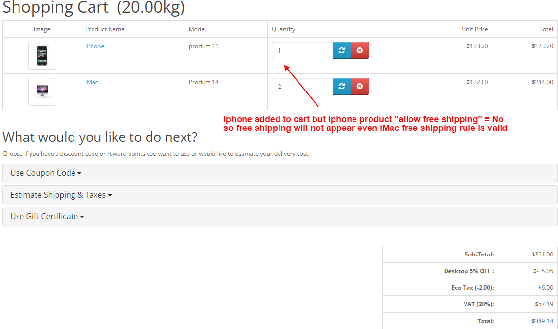 OpenCart - Free Shipping For Individual Products