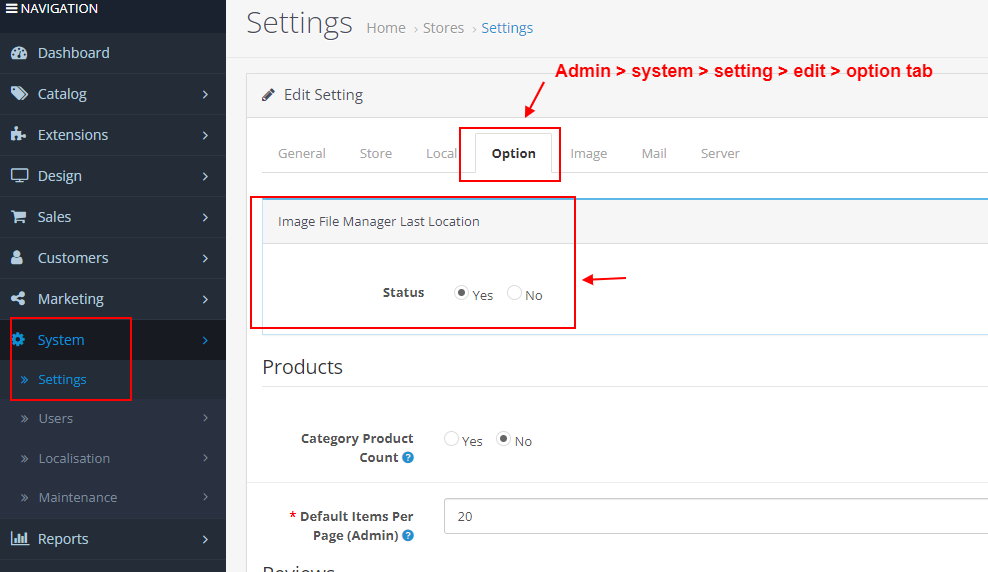 OpenCart - Image File Manager Last Location