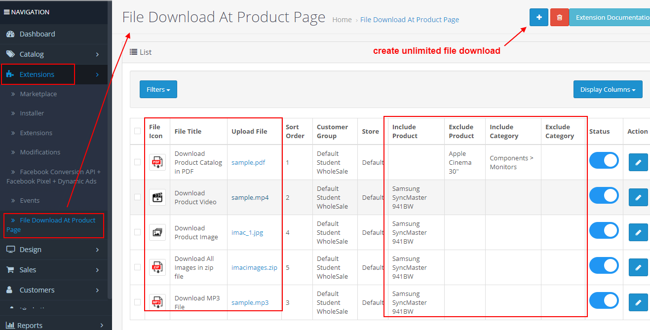 OpenCart - File Download At Product Page