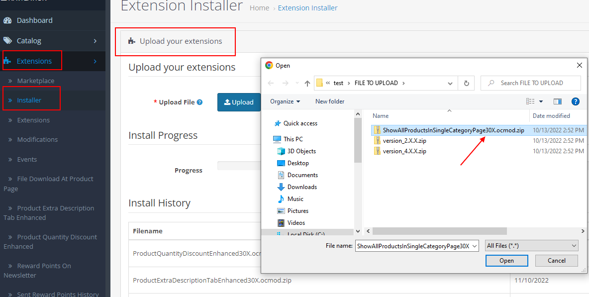 OpenCart - Show All Products In Single Category Page