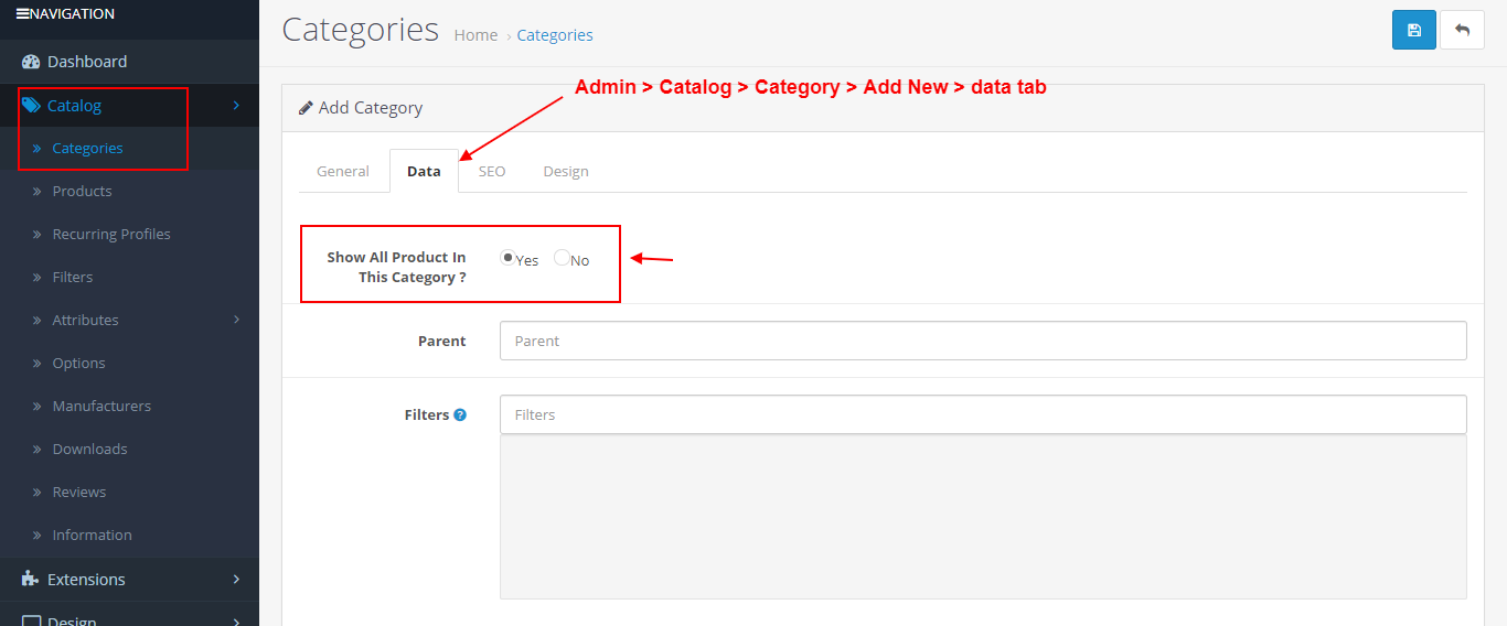 OpenCart - Show All Products In Single Category Page