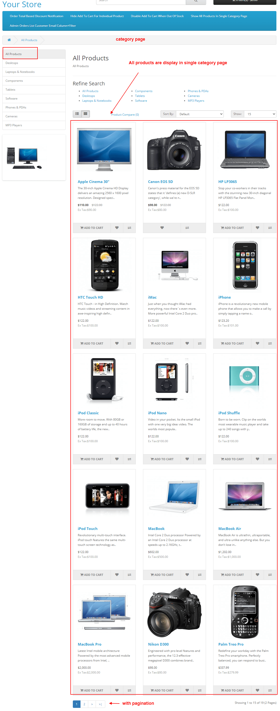OpenCart - Show All Products In Single Category Page