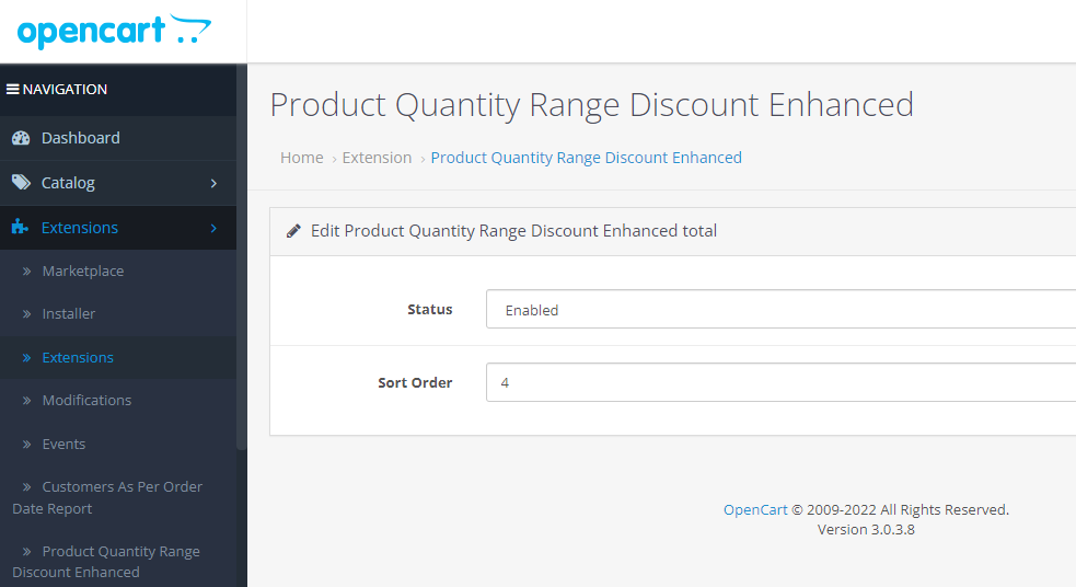 OpenCart - Product Quantity Range Discount Enhanced