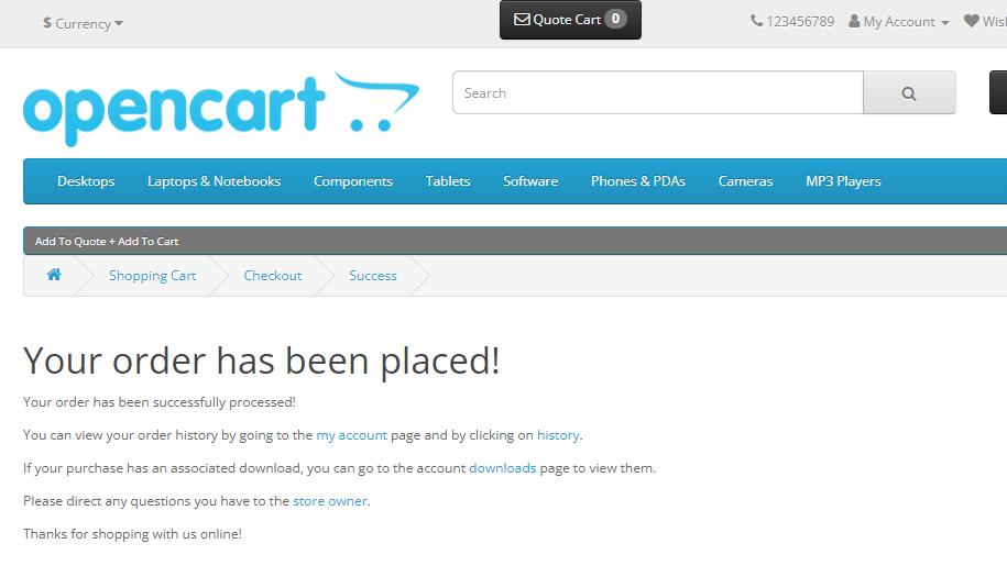 OpenCart - Add To Quote + Add To Cart