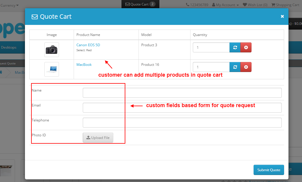 OpenCart - Add To Quote Instead Of Add To Cart