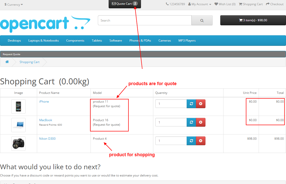 OpenCart - Add To Quote Instead Of Add To Cart