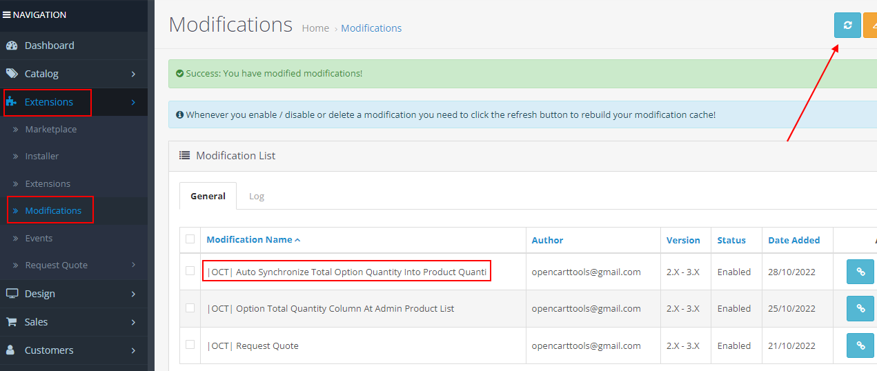 OpenCart - Auto Synchronize Total Option Quantity Into Product Quantity